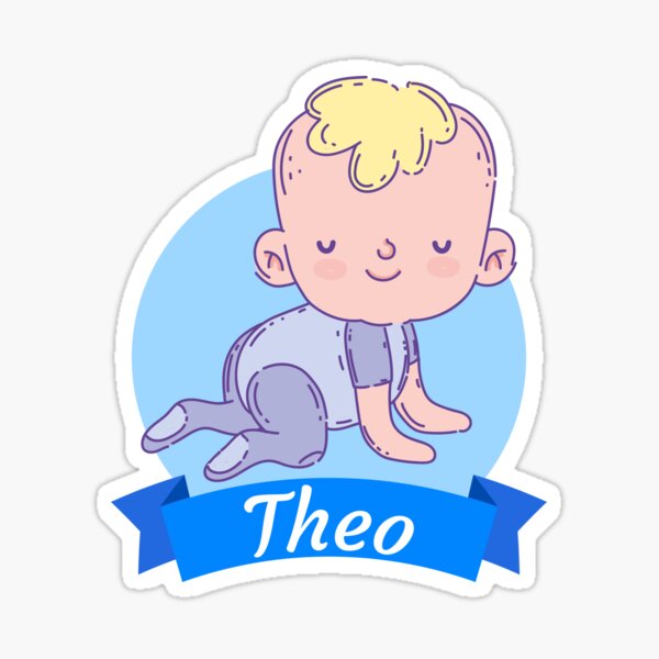 "Theo Boy names for babies" Sticker for Sale by Piztees | Redbubble