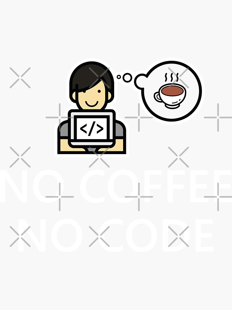 "No Coffee No Code Funny Developer Coder Programmer Life Memes" Sticker for Sale by AJAD212 ...