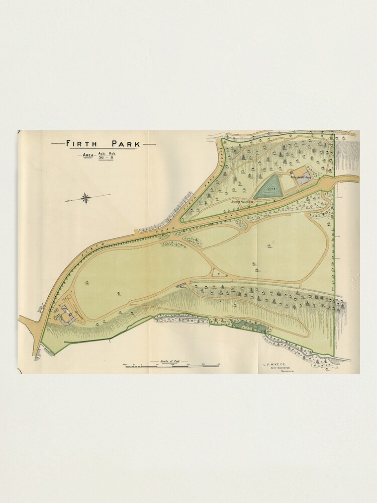 "Map of Firth Park, Sheffield, 1897" Photographic Print for Sale by ...