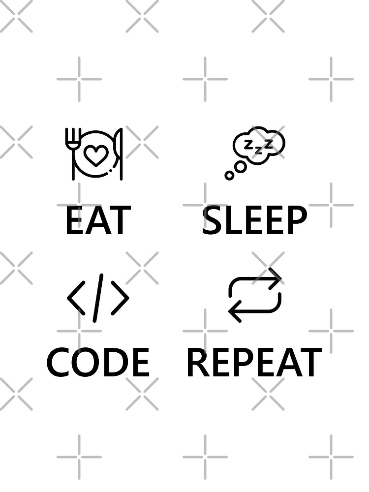 Eat Sleep Code Repeat Funny And Cute Developer Coder Programmer Life Cycle Routine Poster By