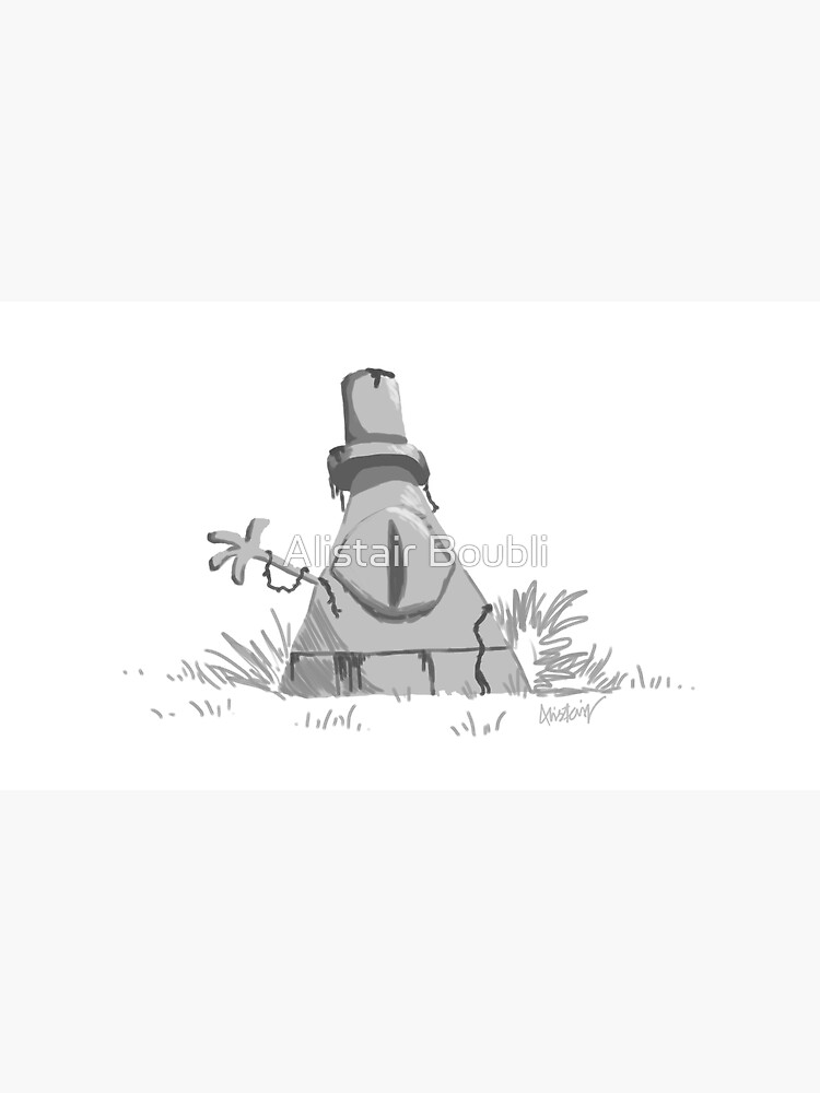 "Gravity Falls - Bill Cipher stone statue" Sticker by Sprango | Redbubble