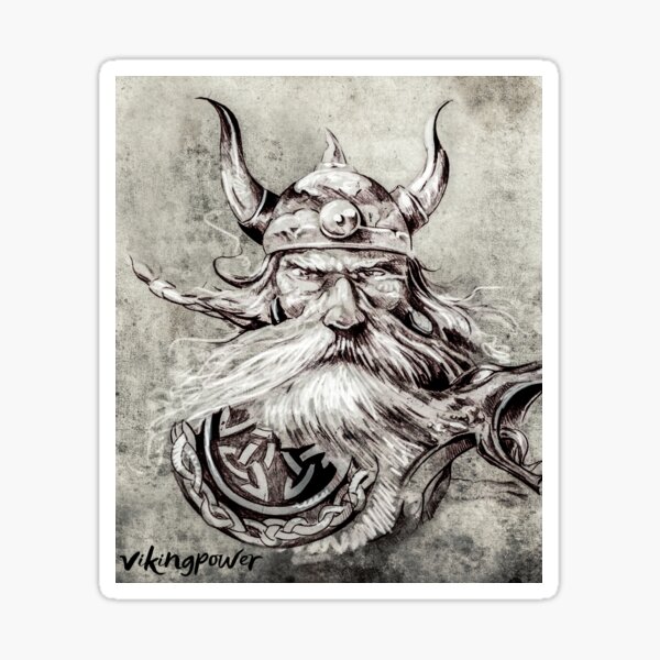 "Vikingpower" Sticker for Sale by WildCreation | Redbubble