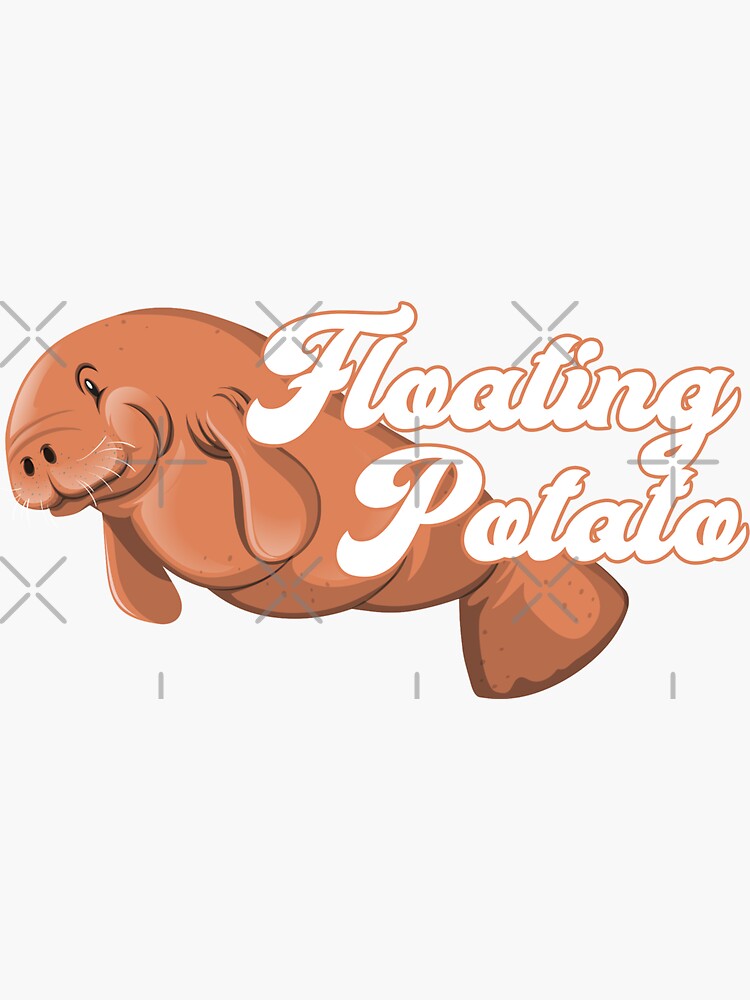 "Floating Potato - Funny Sarcastic Manatee Joke" Sticker by PrintPress ...