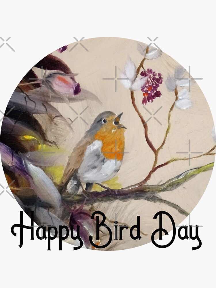 "Happy Bird Day Robin, Tweeti Birthday" Sticker for Sale by DiensDesign ...