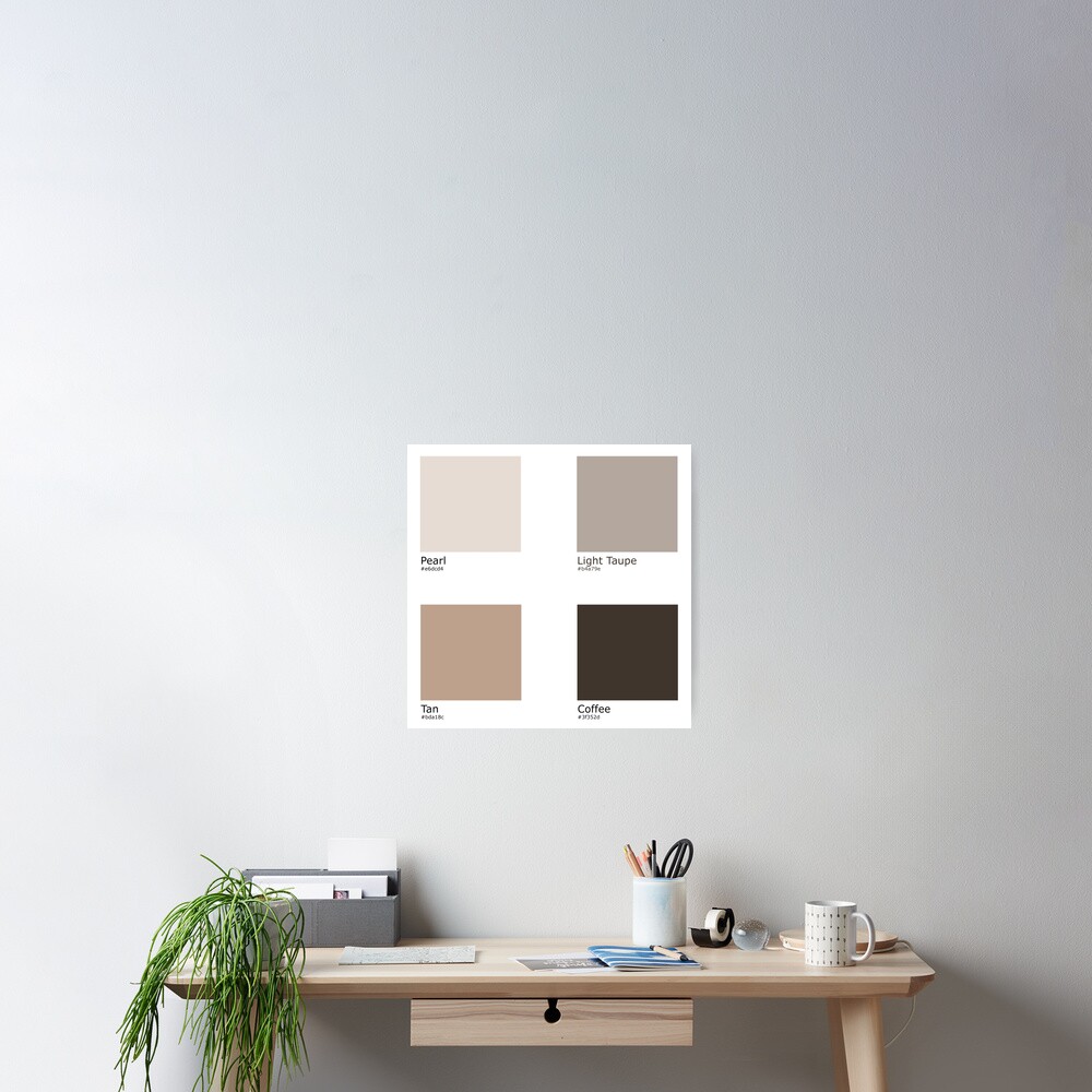 "Neutral brown color palette color swatch " Poster for Sale by ...
