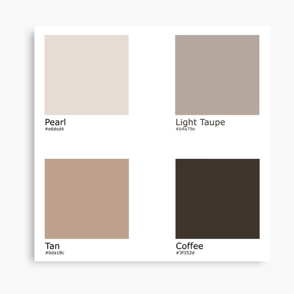 "Neutral brown color palette color swatch " Canvas Print for Sale by ...