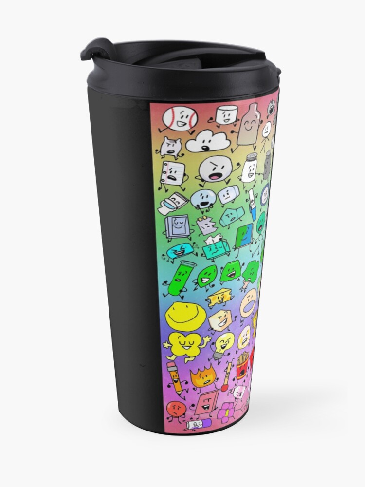 "BFDI Inanimate Insanity All Characters (Rainbow)" Travel Coffee Mug ...