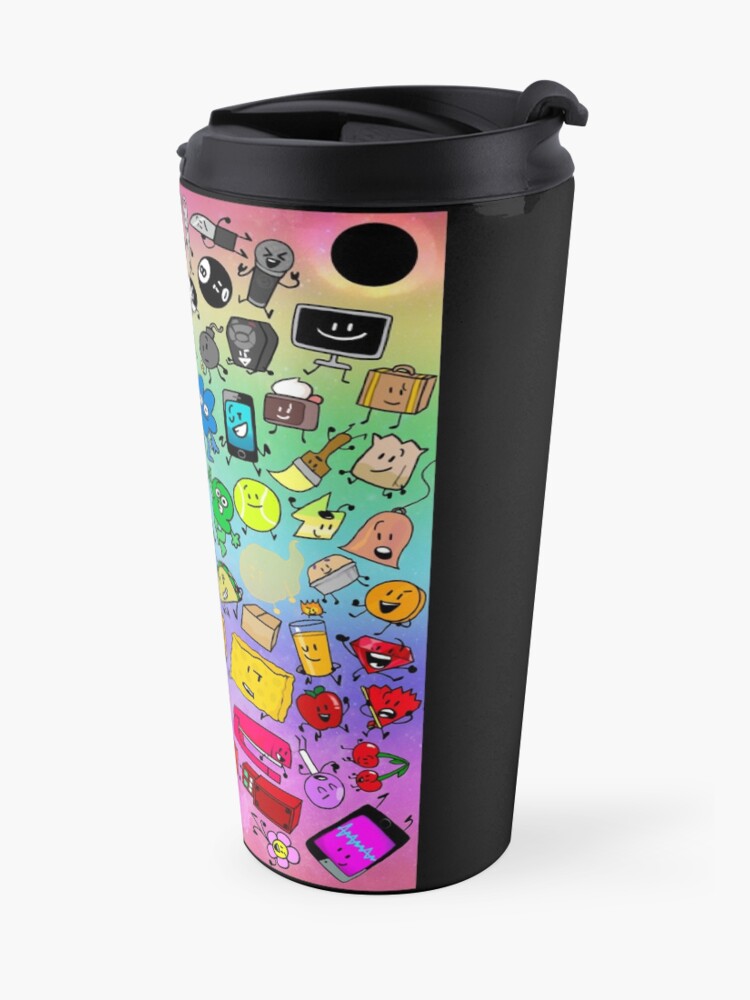 "BFDI Inanimate Insanity All Characters (Rainbow)" Travel Coffee Mug ...