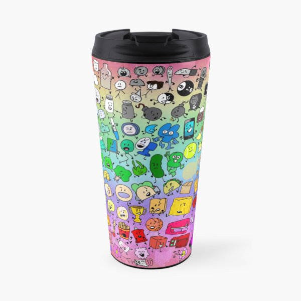 "BFDI Inanimate Insanity All Characters (Rainbow)" Travel Coffee Mug ...