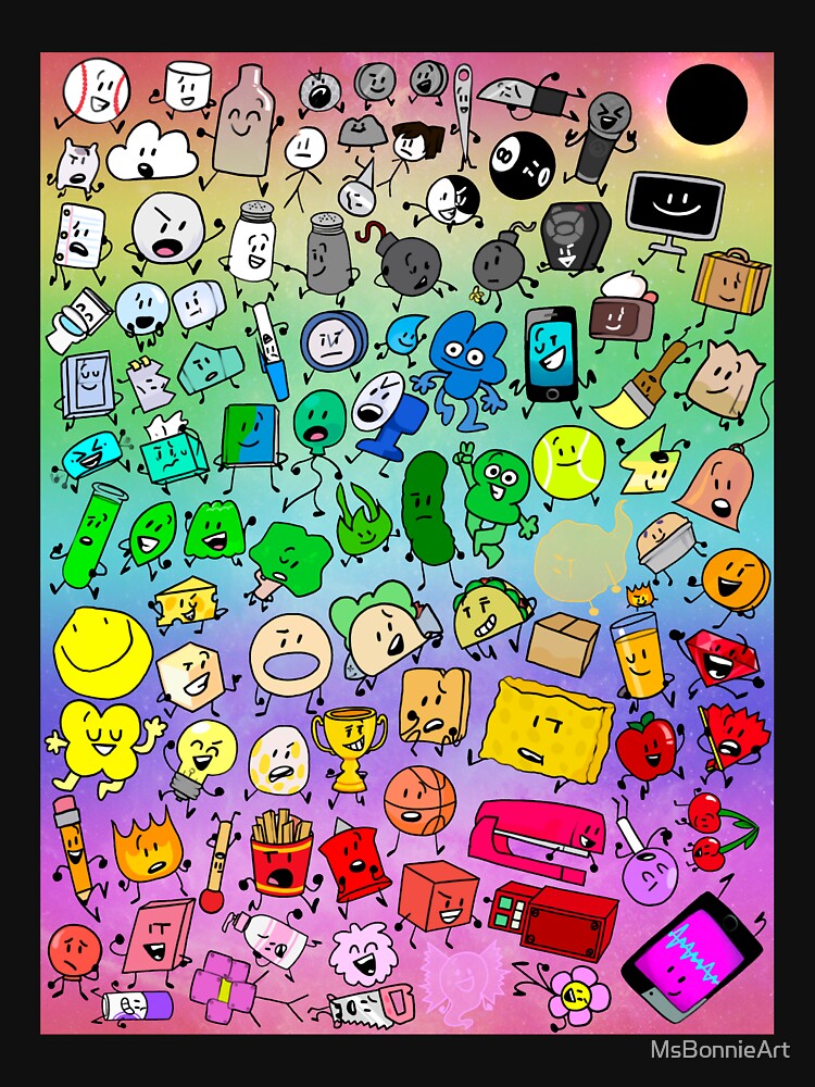 "BFDI Inanimate Insanity All Characters (Rainbow)" Pullover Hoodie for ...