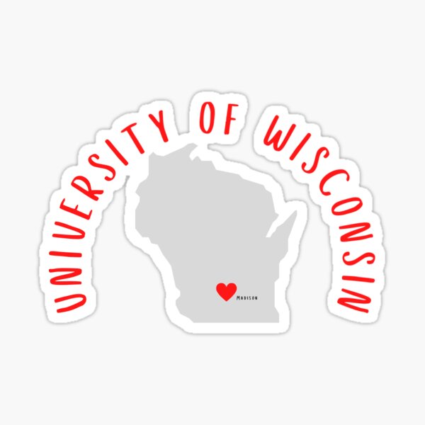 "University of Wisconsin Heart Madison Print" Sticker for Sale by ...