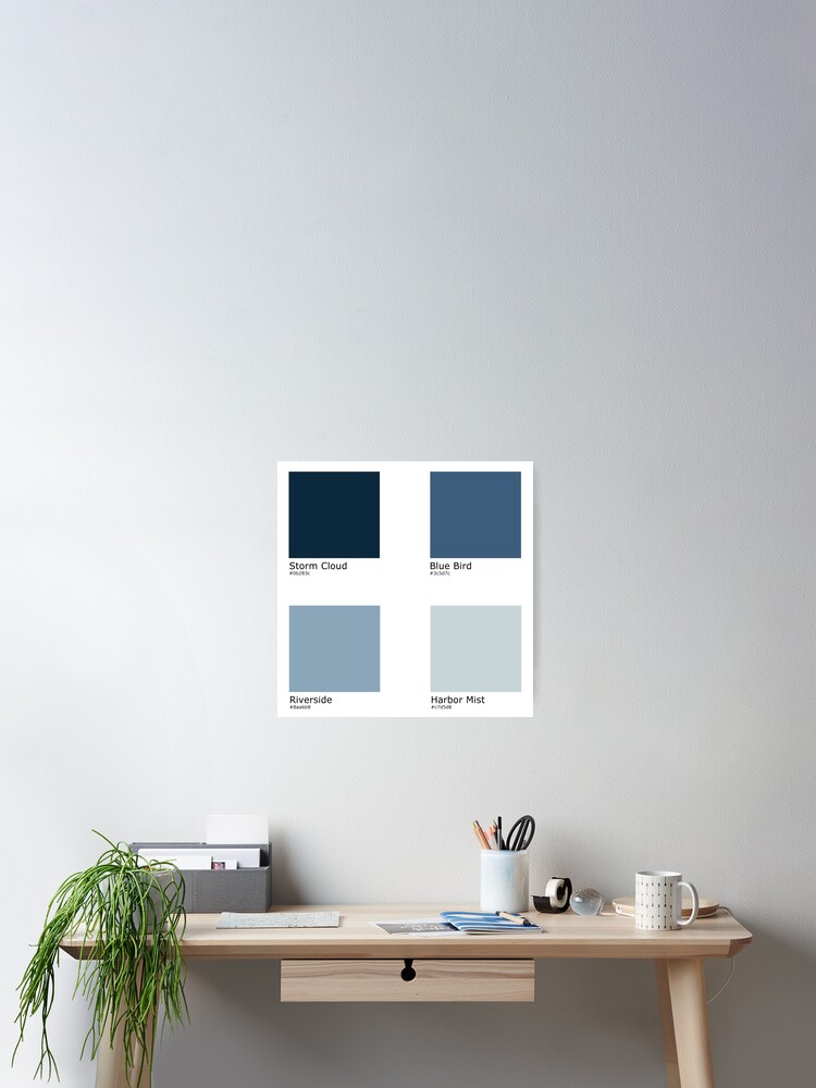 "Blue aesthetic color palette color swatch " Poster for Sale by ...