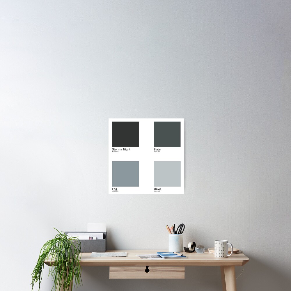 "Grey aesthetic color palette color swatch " Poster by SophieLogan ...