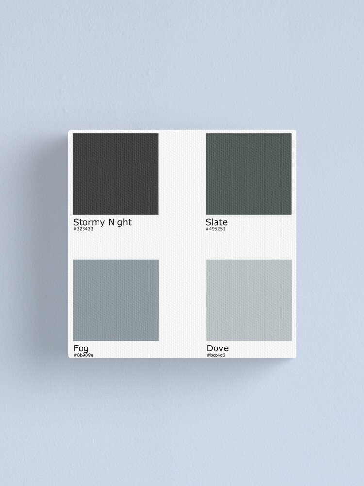 "Grey aesthetic color palette color swatch " Canvas Print by ...