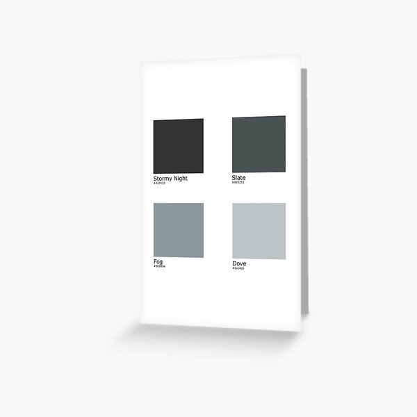 "Grey aesthetic color palette color swatch " Greeting Card by ...