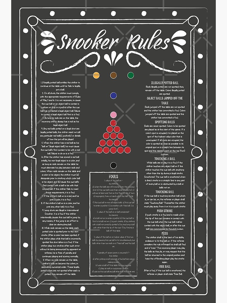 "Snooker rules poster" Poster for Sale by Courtney Nicholls | Redbubble