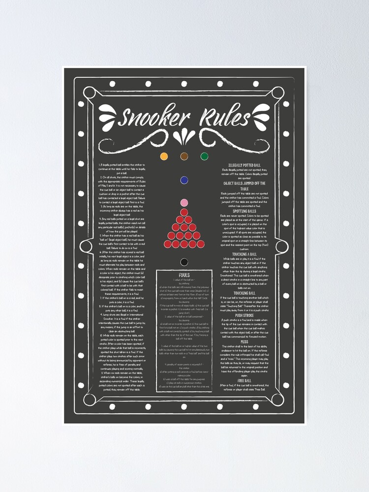 "Snooker rules poster" Poster for Sale by Courtney Nicholls | Redbubble
