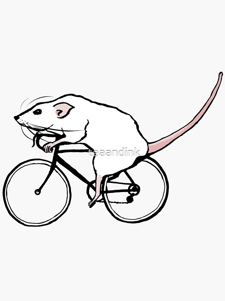 "Cycling Rat" Sticker for Sale by teaandink | Redbubble