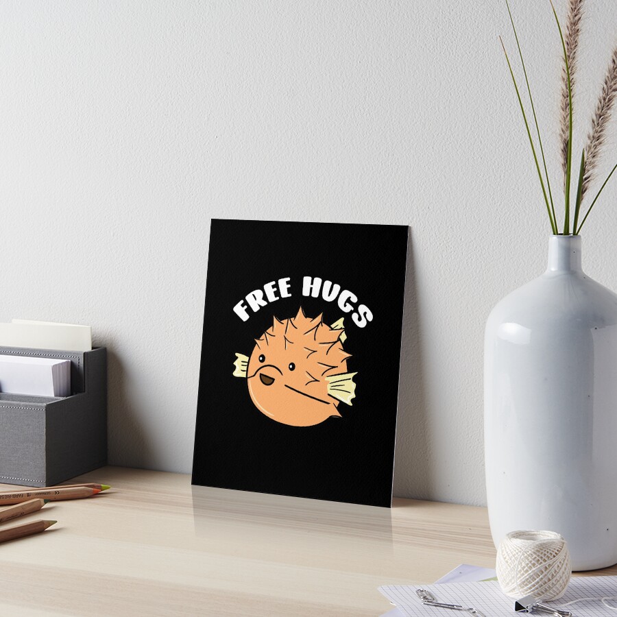 "Big puffer fish hug" Art Board Print by ElBeDesigns | Redbubble