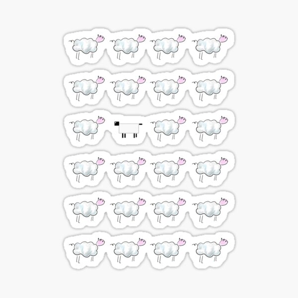 "Flock of sheep - Odd one out - Funny Square Sheep" Sticker by ...