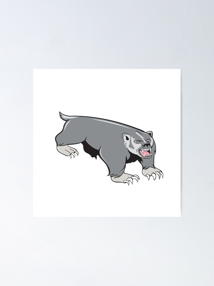 "Badger Pouncing Cartoon" Poster by patrimonio | Redbubble