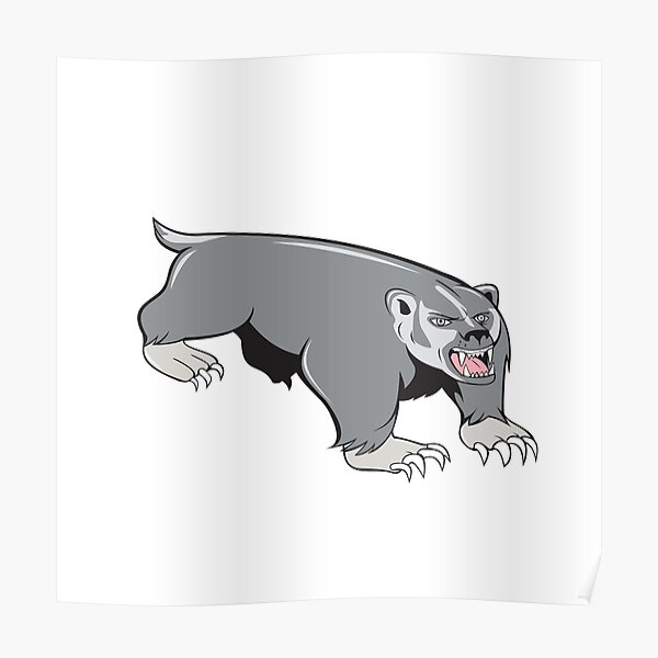 "Badger Pouncing Cartoon" Poster by patrimonio | Redbubble