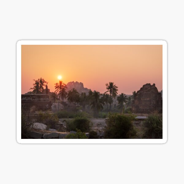 "Sunrise at Hampi, India" Sticker by SvetlanaKorneli | Redbubble