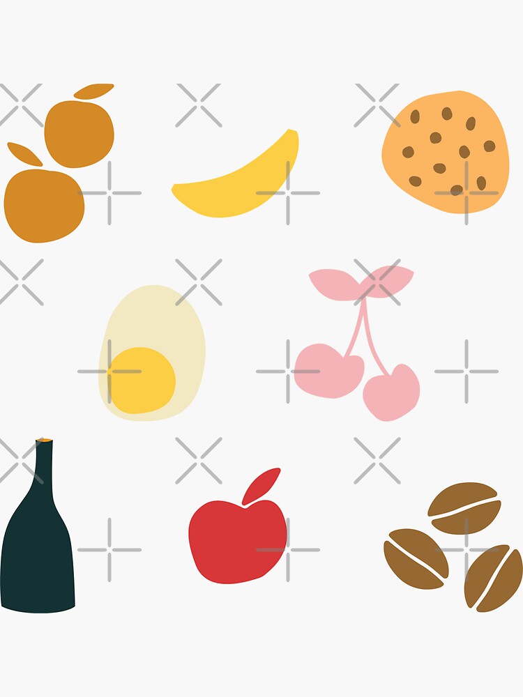 "Minimalistic Abstract Food Design Sticker Pack" Sticker for Sale by ...