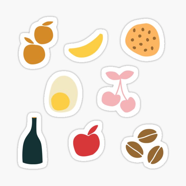 "Minimalistic Abstract Food Design Sticker Pack" Sticker for Sale by ...