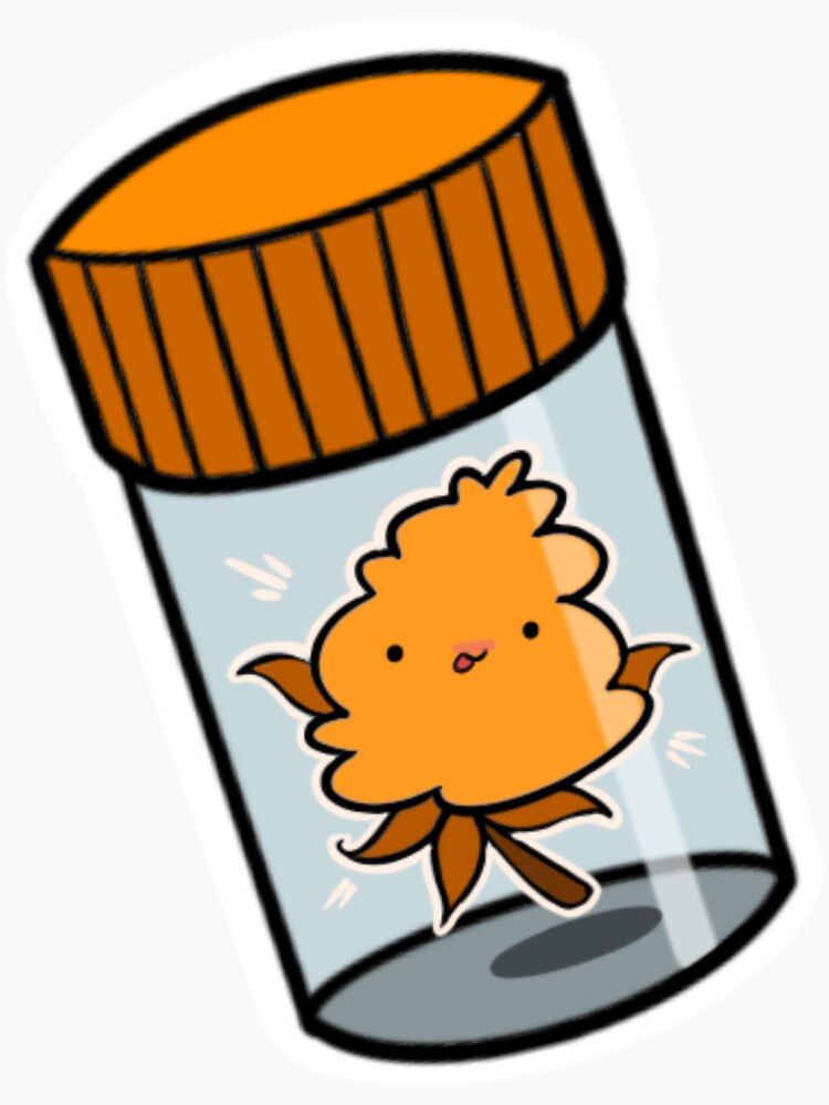 "Orange Bud Strain stickers - weed plastic conteiner bottle medical ...