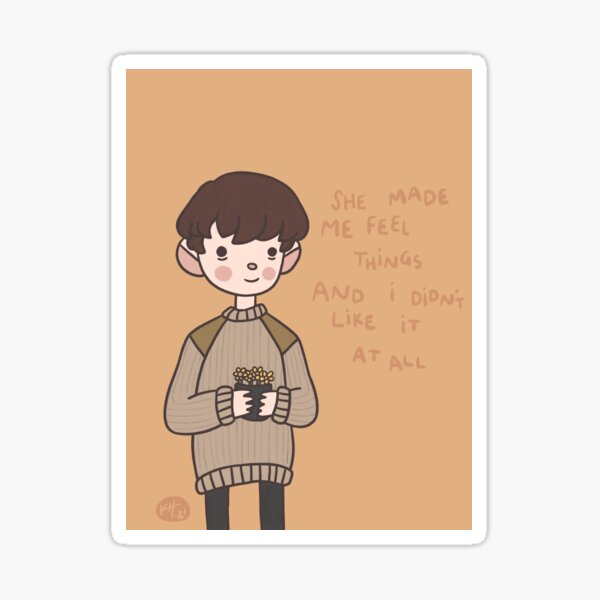 "james teotfw holding flowers" Sticker for Sale by ebinklawsi | Redbubble