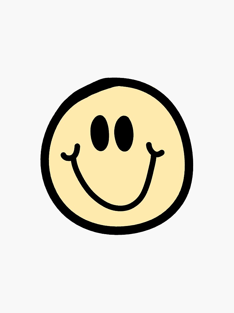 "Pastel Yellow Smiley Face" Sticker for Sale by adelapig | Redbubble