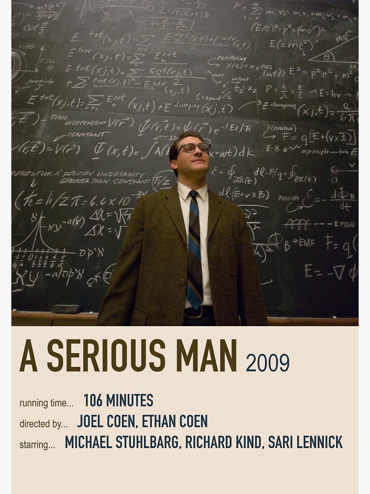 "A serious man minimalist movie poster (Coen brothers)" Sticker for ...