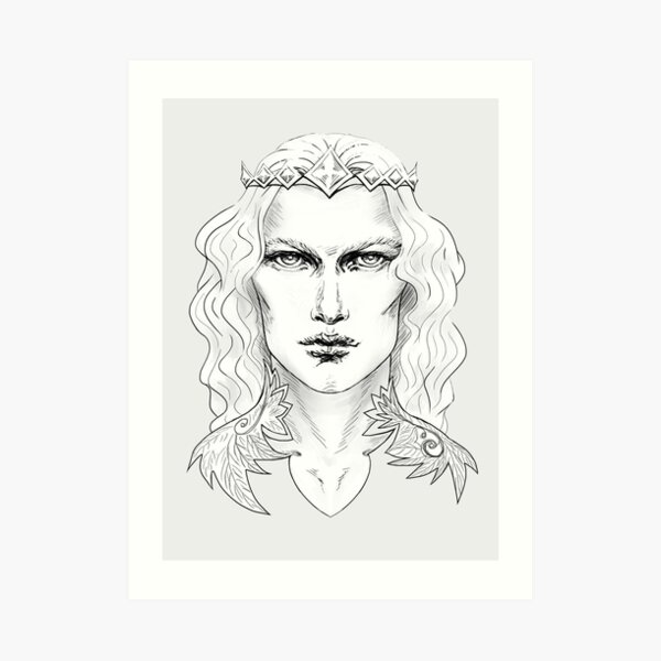 "Fairy King in Silver & Grey" Art Print for Sale by Sirielle | Redbubble