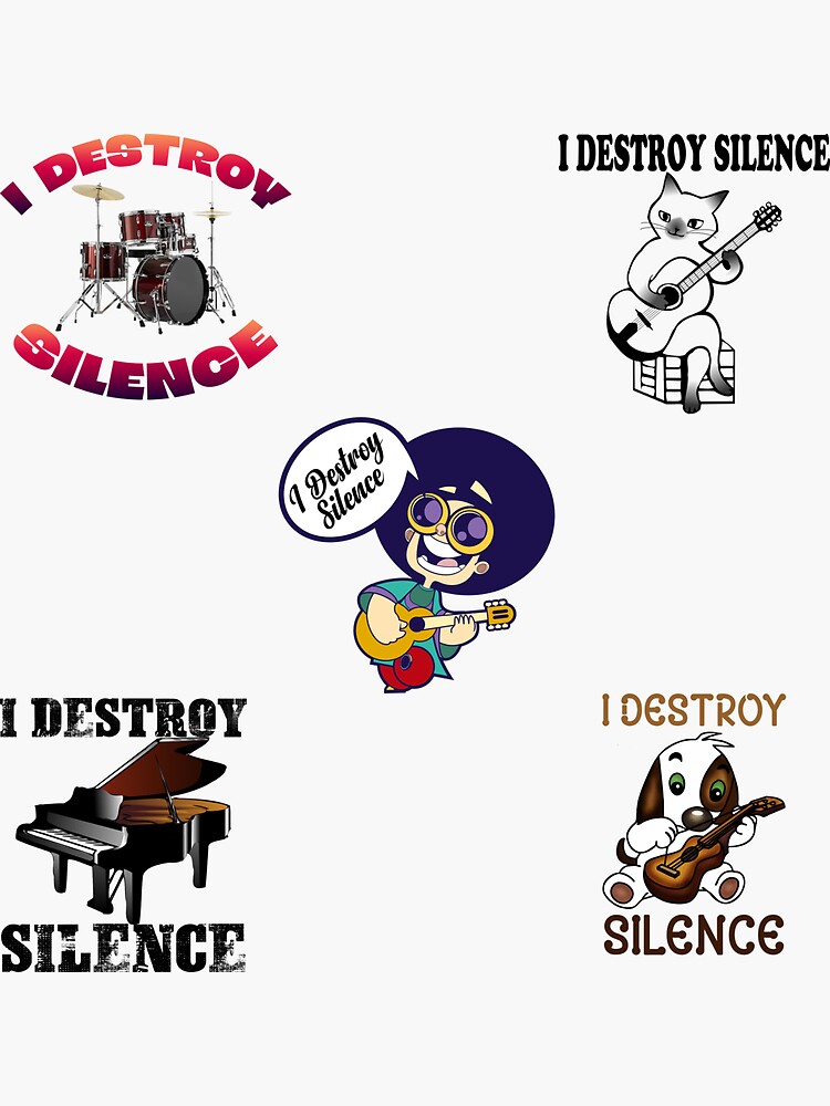 "I DESTROY SILENCE STICKER PACK" Sticker for Sale by OneChange | Redbubble