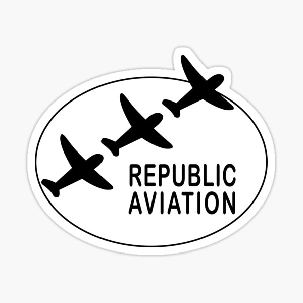 "Republic Aviation Repro Logo (White Ver.) " Sticker for Sale by ...