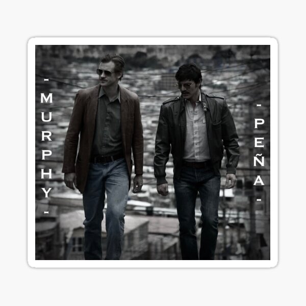 "Murphy and Peña Sticker" Sticker for Sale by GoldenSinner | Redbubble