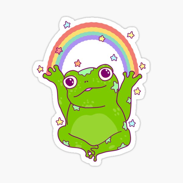 "Rainbow frog" Sticker for Sale by stonedwitch | Redbubble