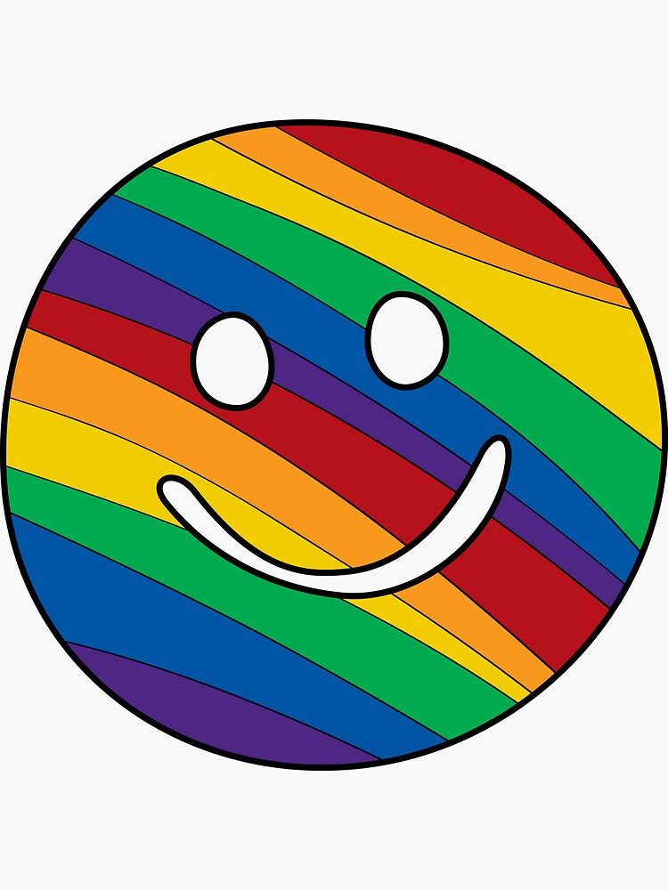 "Rainbow Smiley Face" Sticker by amyvanmeter | Redbubble