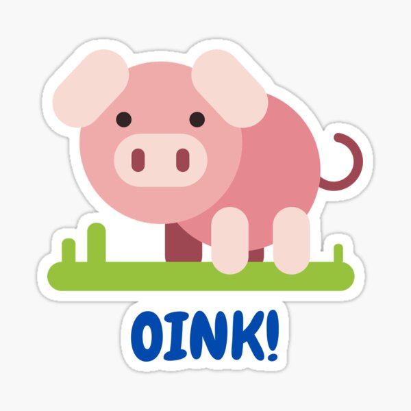 "Oink! Cute Pig" Sticker for Sale by WearItOwnIt | Redbubble