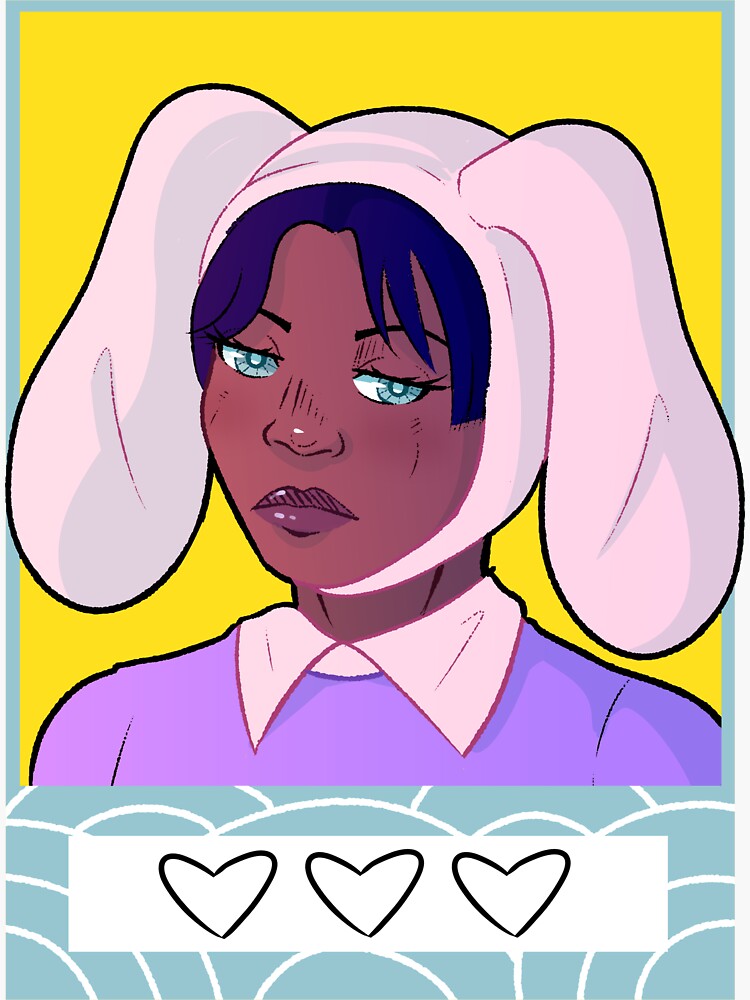 "Cute Bunny Hood" Sticker by Spondoodie | Redbubble