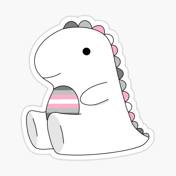 "Demi-Girl Pride Dinosaur" Sticker for Sale by Looktothe-Sky | Redbubble