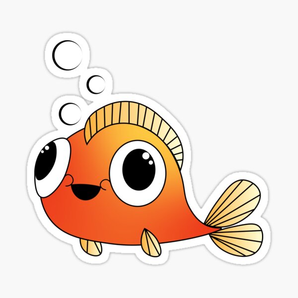 "Cute and Derpy Goldfish" Sticker for Sale by ACreativeFish | Redbubble