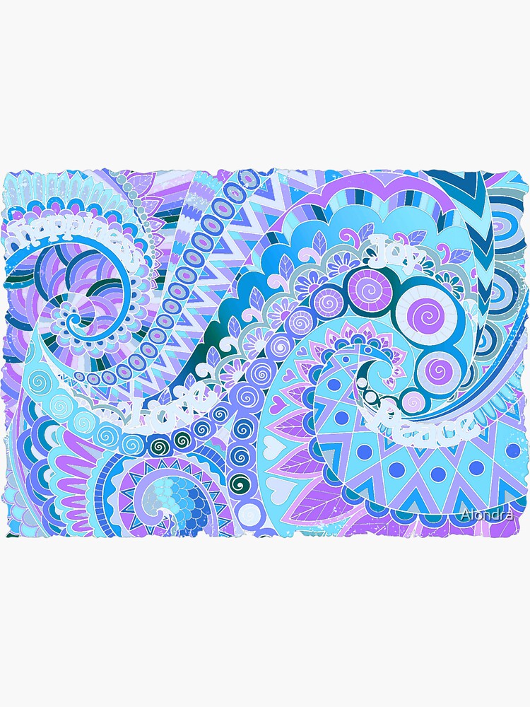 "Blue Psychedelic Trippy Colorful Hippy Art" Sticker for Sale by ...