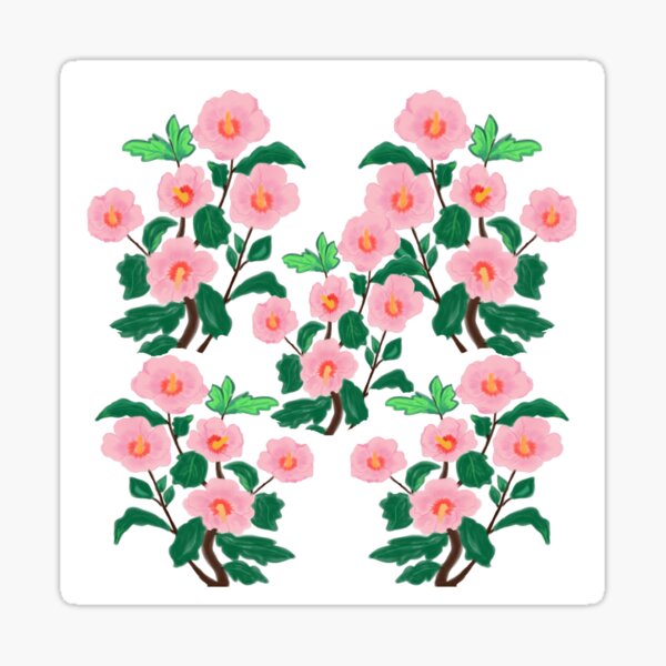"Rose of Sharon" Sticker by HappinessGarden | Redbubble