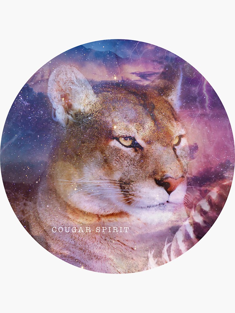 "Cougar Spirit Animal - Shamanic Power Animal - Mountain Lion" Sticker ...
