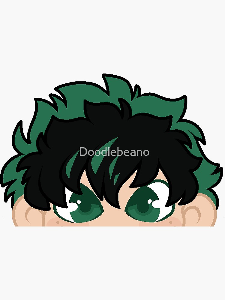 Sticker « BNHA - Tête Peek Chibi Izuku Midoriya », par Doodlebeano ...