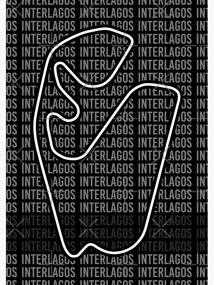 "Interlagos - F1 Circuit - Black and White" Sticker for Sale by GreazyL ...