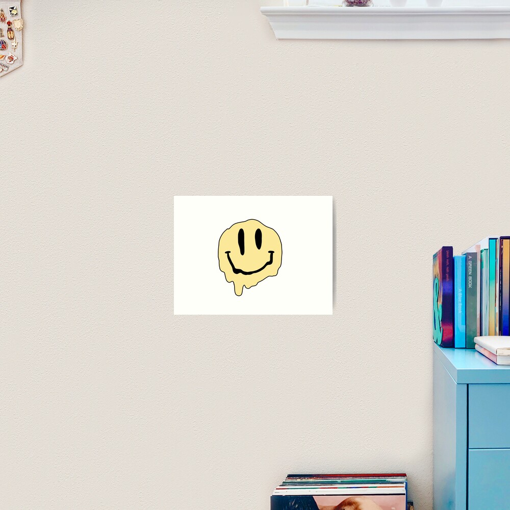 "Droopy Smiley Face Sticker" Art Print for Sale by fifi416blue7 | Redbubble