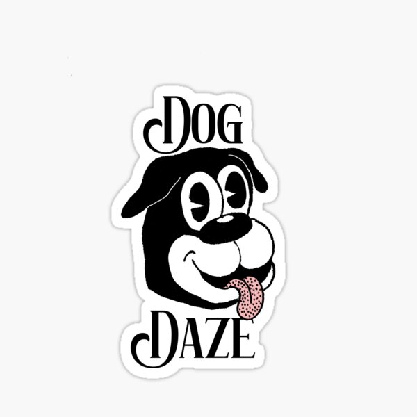 "Dog Daze Cartoon Drawing Artwork Rubberhose Old School Style" Sticker ...